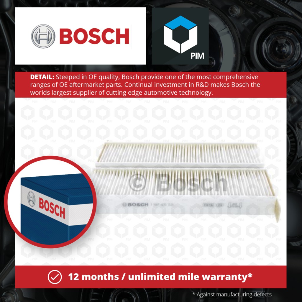 Pollen / Cabin Filter Fits PEUGEOT 3008 0u Null 2009 on Bosch ...