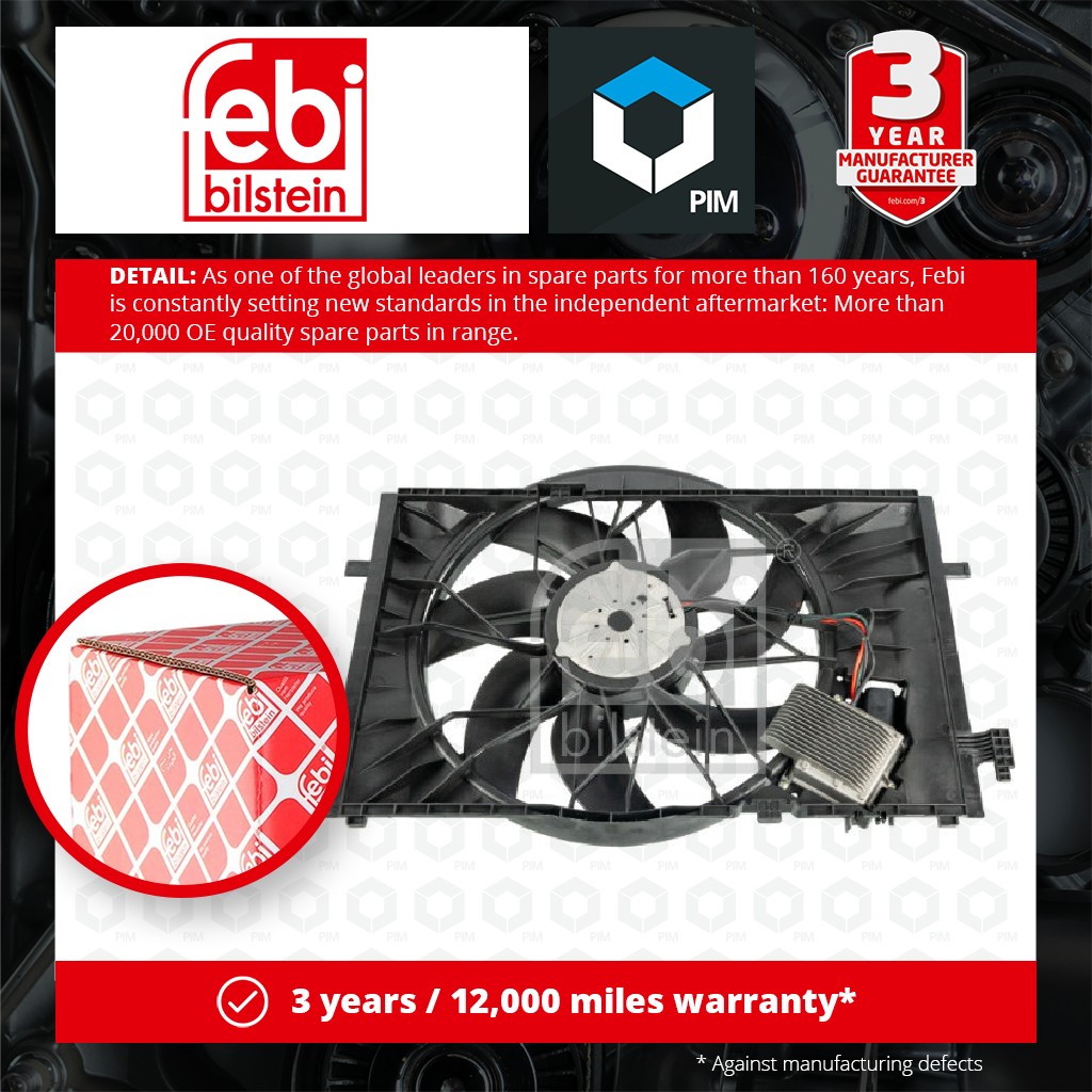 Ventola radiatore adatta a MERCEDES C270 S203, W203 2.7D 00-07 OM612.962 raffreddamento Febi Consegna tracciata gratuita. Spedizione del giorno lavorativo successivo nel Regno Unito.
