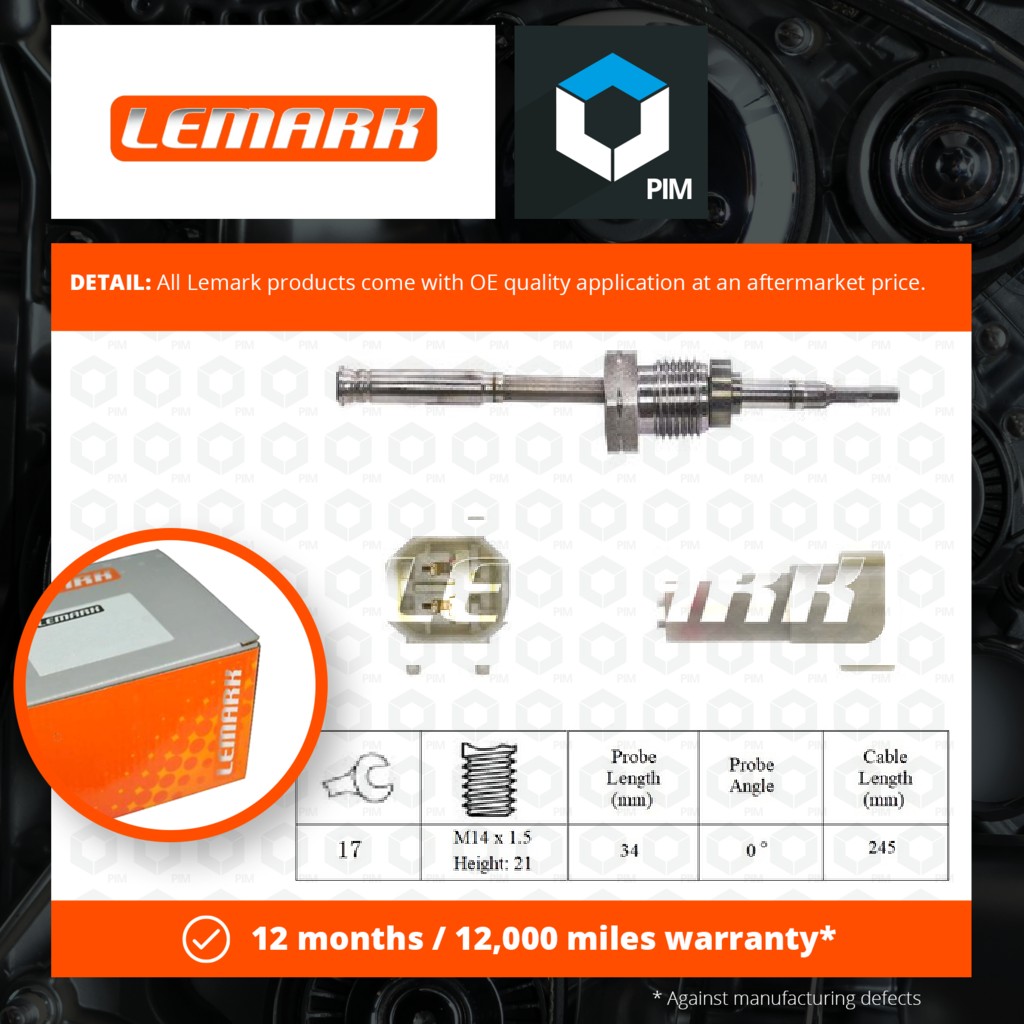 Sensore temperatura scarico LXT297 Lemark 1847302 CC1A12B591DB qualità garantita Consegna tracciata gratuita. Spedizione del giorno lavorativo successivo nel Regno Unito.