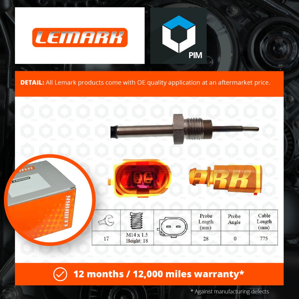 Sensore temperatura scarico LXT147 Lemark 03L906088BJ 03L906088CM qualità nuovo Consegna tracciata gratuita. Spedizione del giorno lavorativo successivo nel Regno Unito.