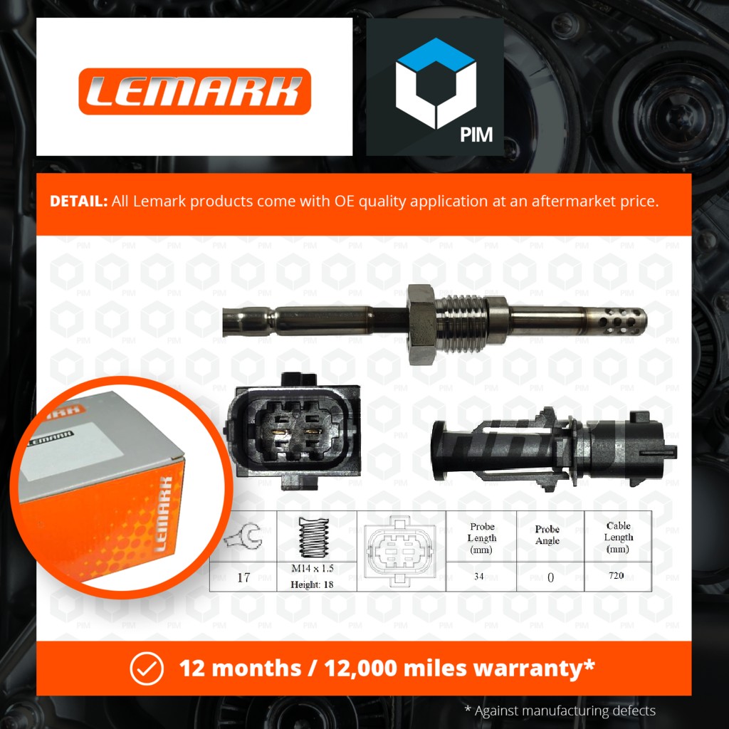 Sensore Temperatura Scarico adatto a FIAT STILO 192 1.9D Pre Cat 01 a 08 Lemark Nuovo Consegna tracciata gratuita. Spedizione del giorno lavorativo successivo nel Regno Unito.