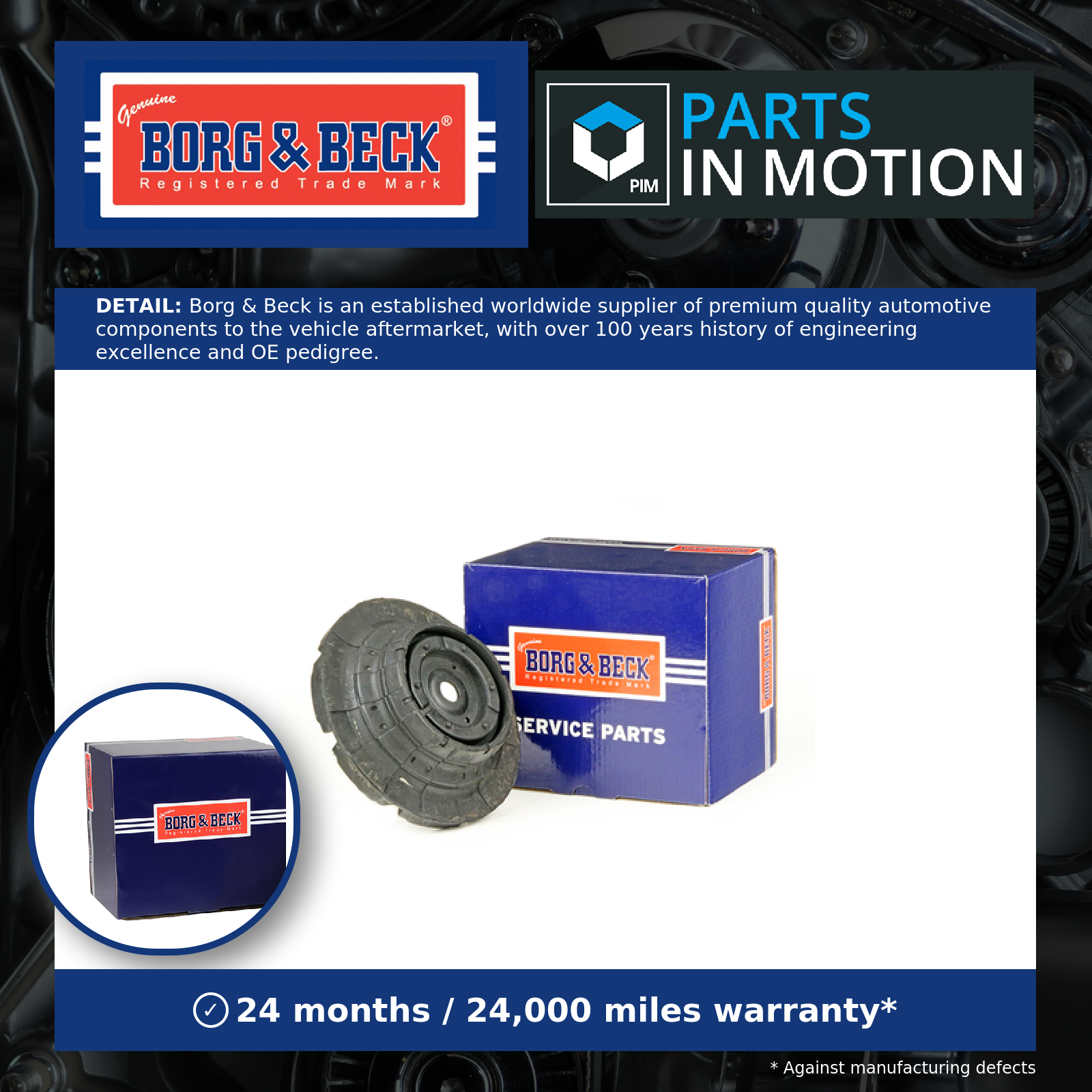 Top Strut Mounting fits VW CARAVELLE Mk5 2.5D Front 04 to 09 B&B ...