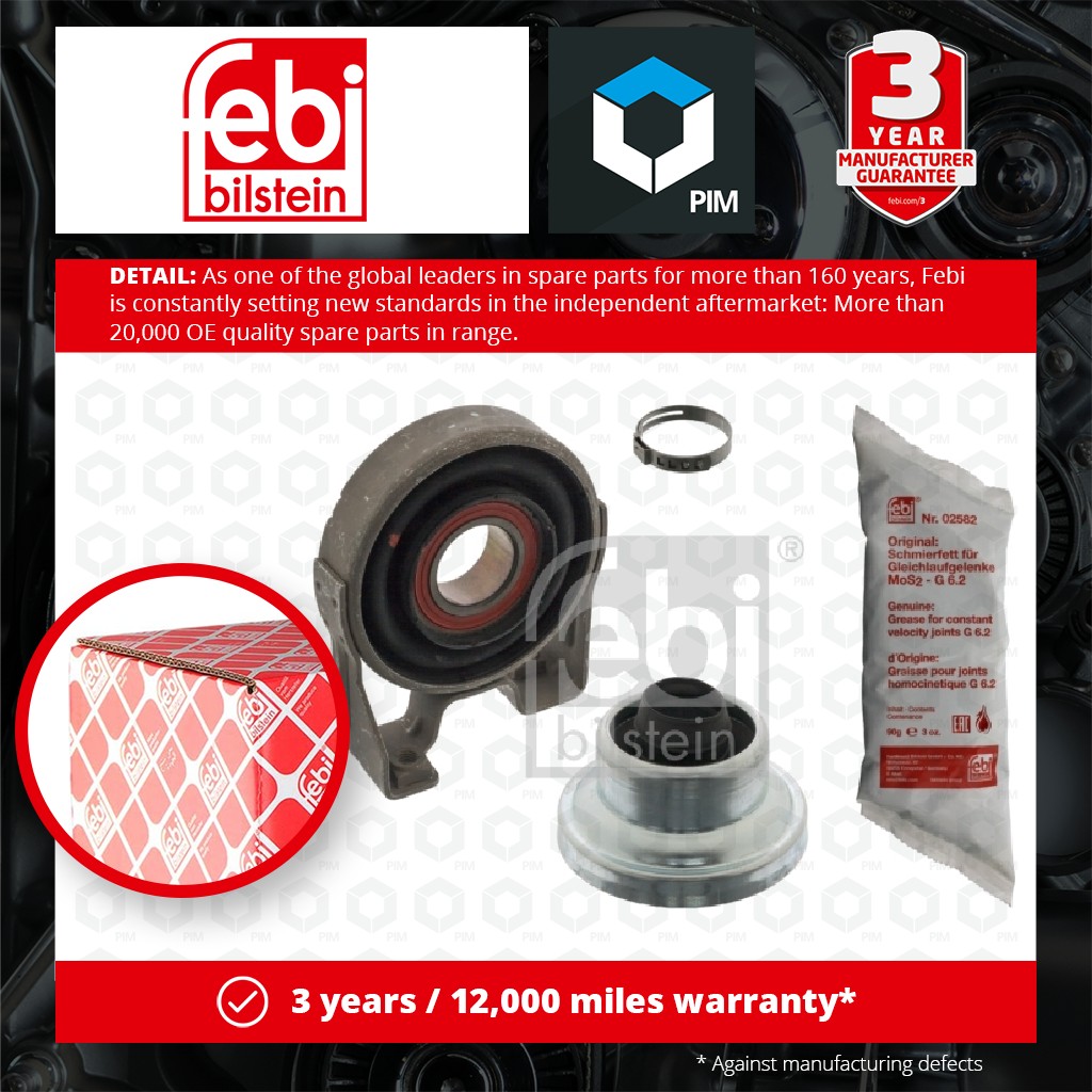 Cuscinetto centrale Propshaft adatto a PORSCHE CAYENNE 9PA 3.2 03-07 M02.2Y Febi nuovo Consegna tracciata gratuita. Spedizione del giorno lavorativo successivo nel Regno Unito.