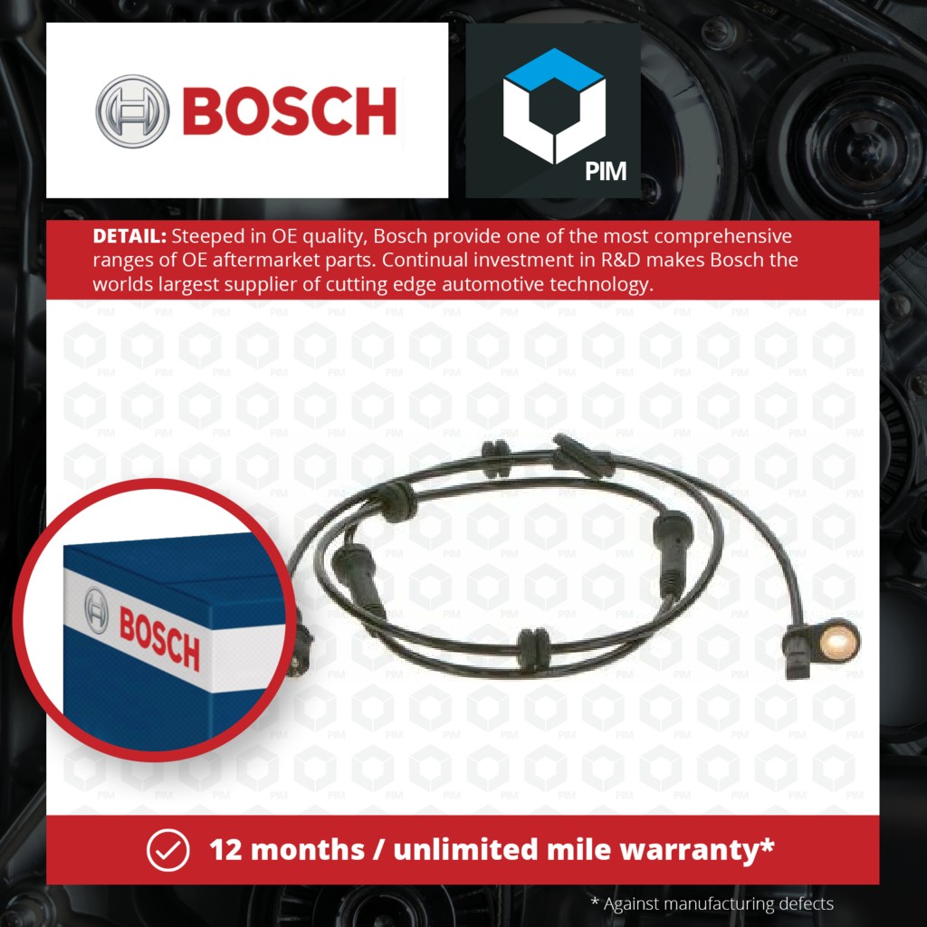 Sensore ABS adatto a FIAT DOBLO 1.2 Anteriore Destro 01 a 05 223A5.000 Velocità Ruota Bosch Consegna tracciata gratuita. Spedizione del giorno lavorativo successivo nel Regno Unito.