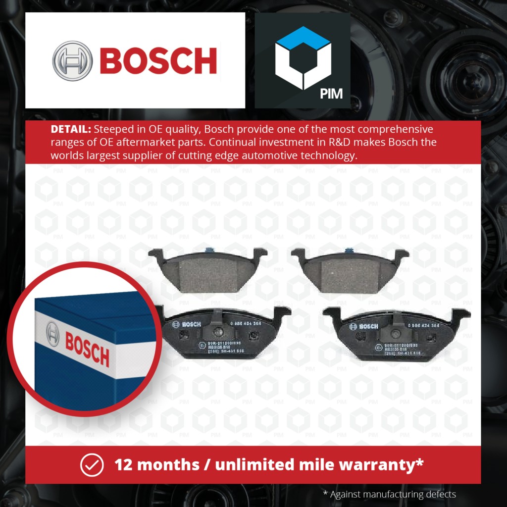 Brake Pads Set fits SEAT IBIZA Front 02 to 15 Bosch 1J0698151J ...