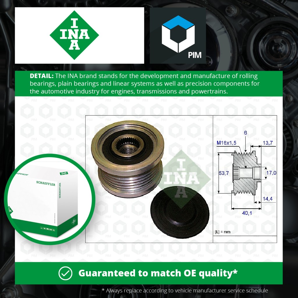 Puleggia alternatore overrunning adatta frizione VAUXHALL INA 1202120 13500577 13500582 Consegna tracciata gratuita. Spedizione del giorno lavorativo successivo nel Regno Unito.